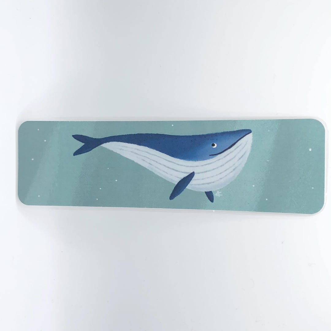 Blue Whale Bookmark | Digital Art Whale Bookmark - Etsy
