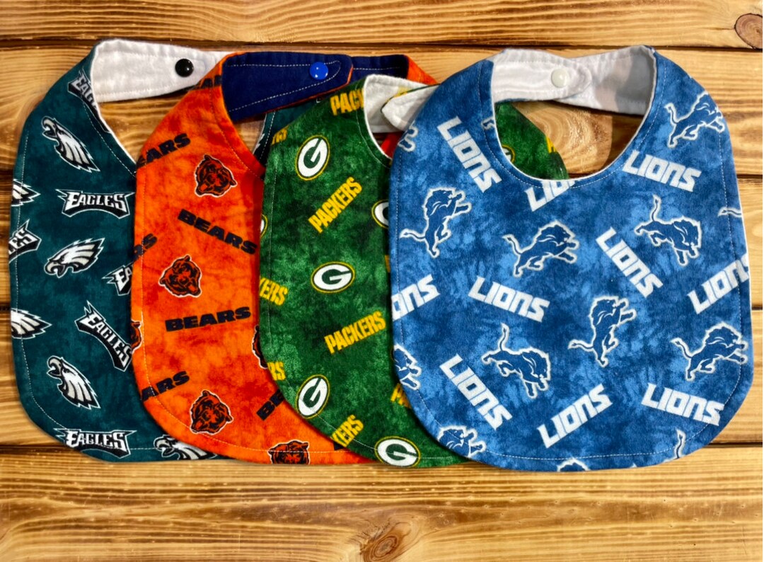 NFL Teams, Eagles, Bears, Packers, Lions Flannel Baby Bibs - Etsy