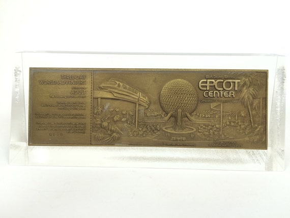Bronze Commemorative Park Admission Ticket From EPCOT Center | Etsy