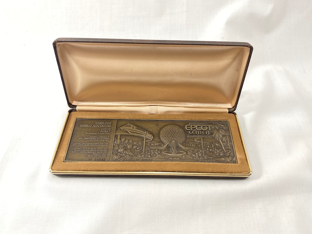 EPCOT Center Commemorative Bronze Ticket From October 1,1982 Paper ...