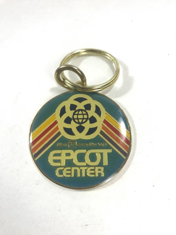 EPCOT Center Key Chain Made of Brass and Enamel 1980's | Etsy