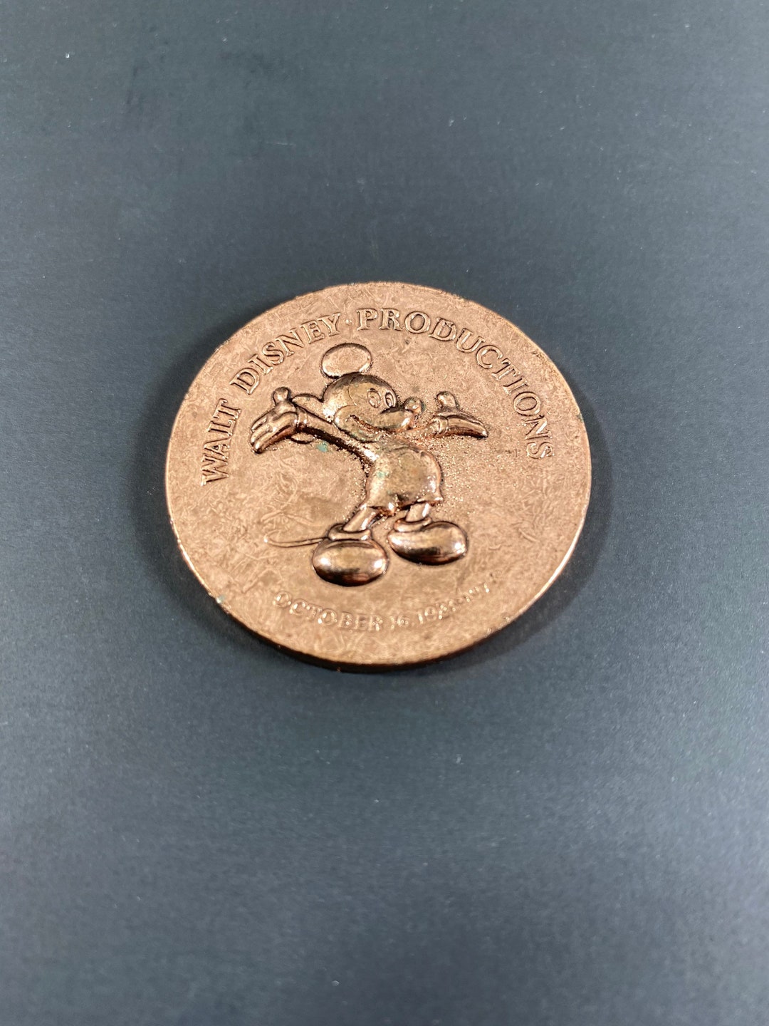 Walt Disney Productions 50 Years Mickey Mouse Copper Plated Imagineer ...
