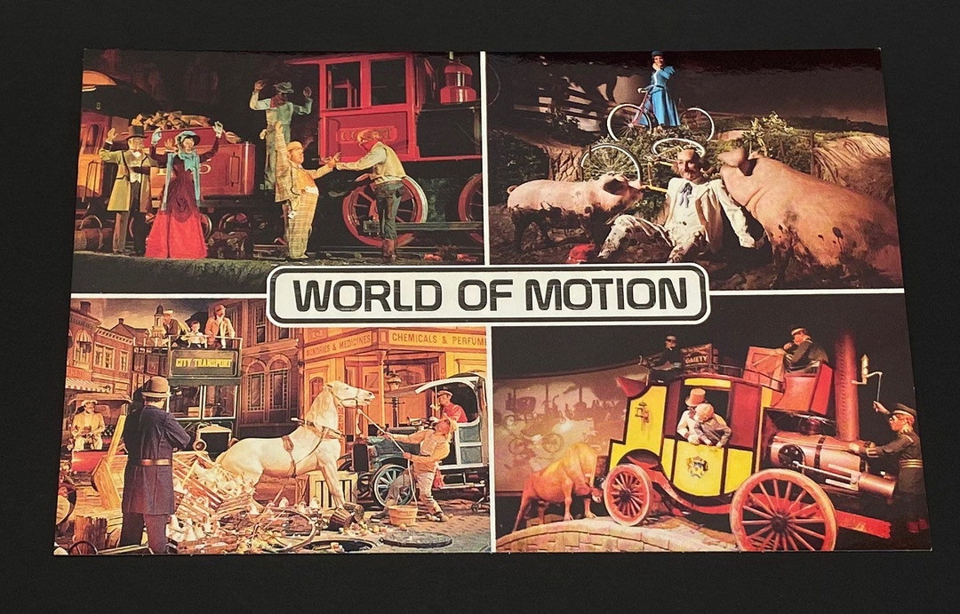 Vintage World of Motion Postcard With EPCOT Center Scenes - Stagecoach ...
