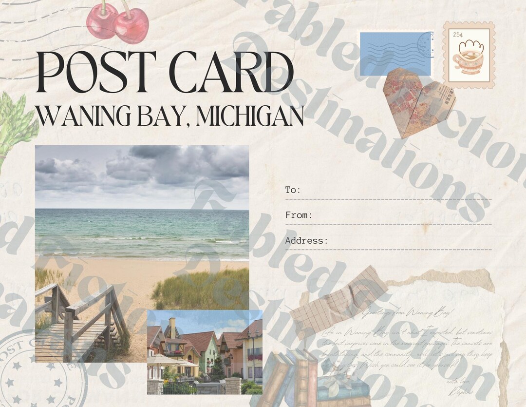 Waning Bay, Michigan Postcard - Funny Story Inspired Digital Print ...