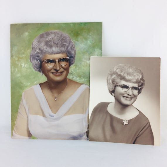 Hand Tinted Studio Portrait and Black and White Photo 1960s - Etsy