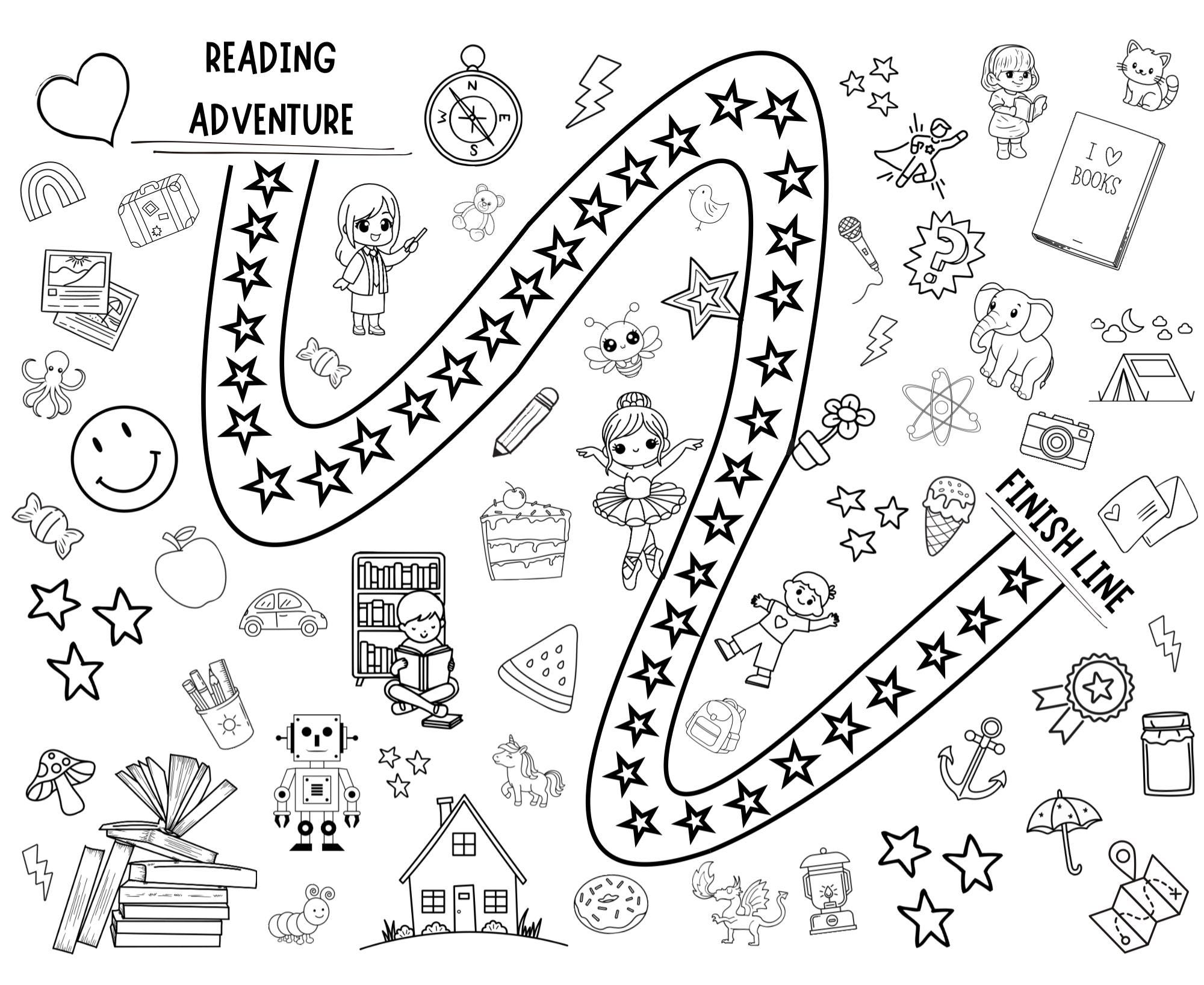 Printable Reading Tracker Bundle | Reading Map, Bookmarks, and Reading ...