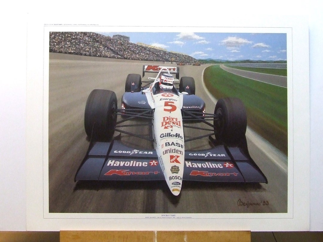 Nigel Mansell Race Car Poster Decor Double Take Vintage Motor Racing ...