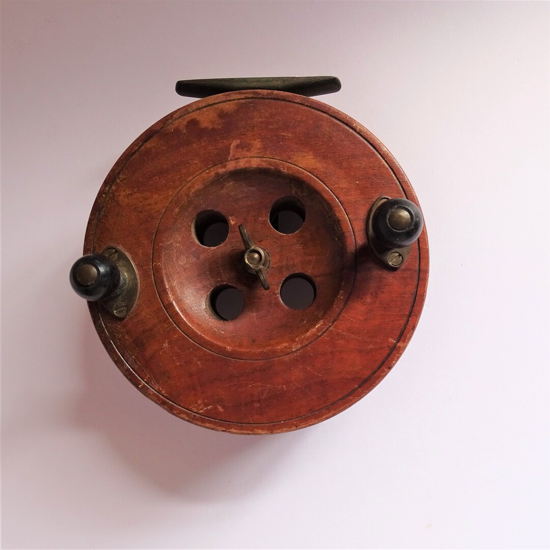 Vintage Eton Sun 5” Old Working Wooden Fishing Reel Fishing Hobby ...