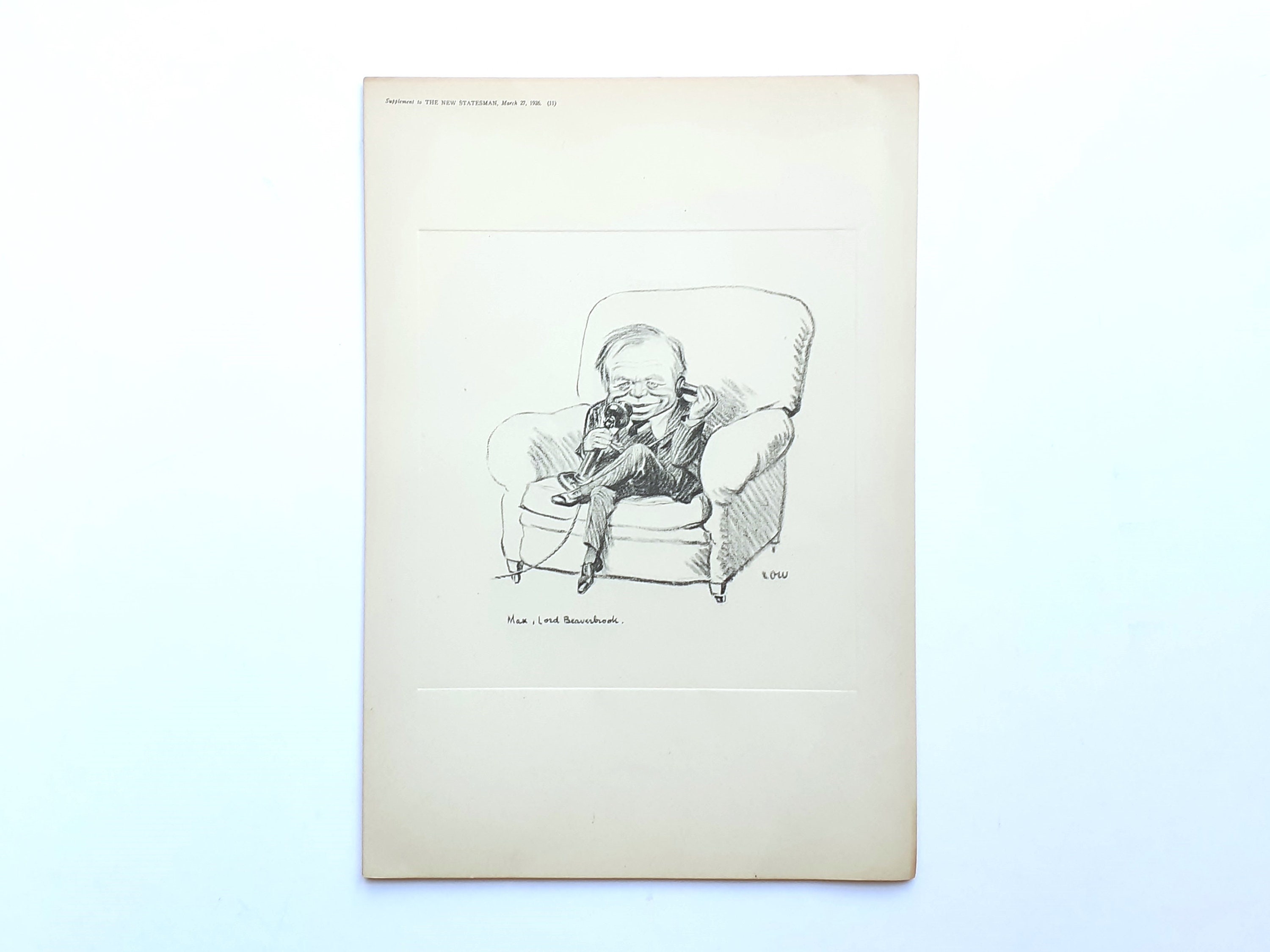 Lord Beaverbrook Satirical Political Cartoon David Low New Statesman ...