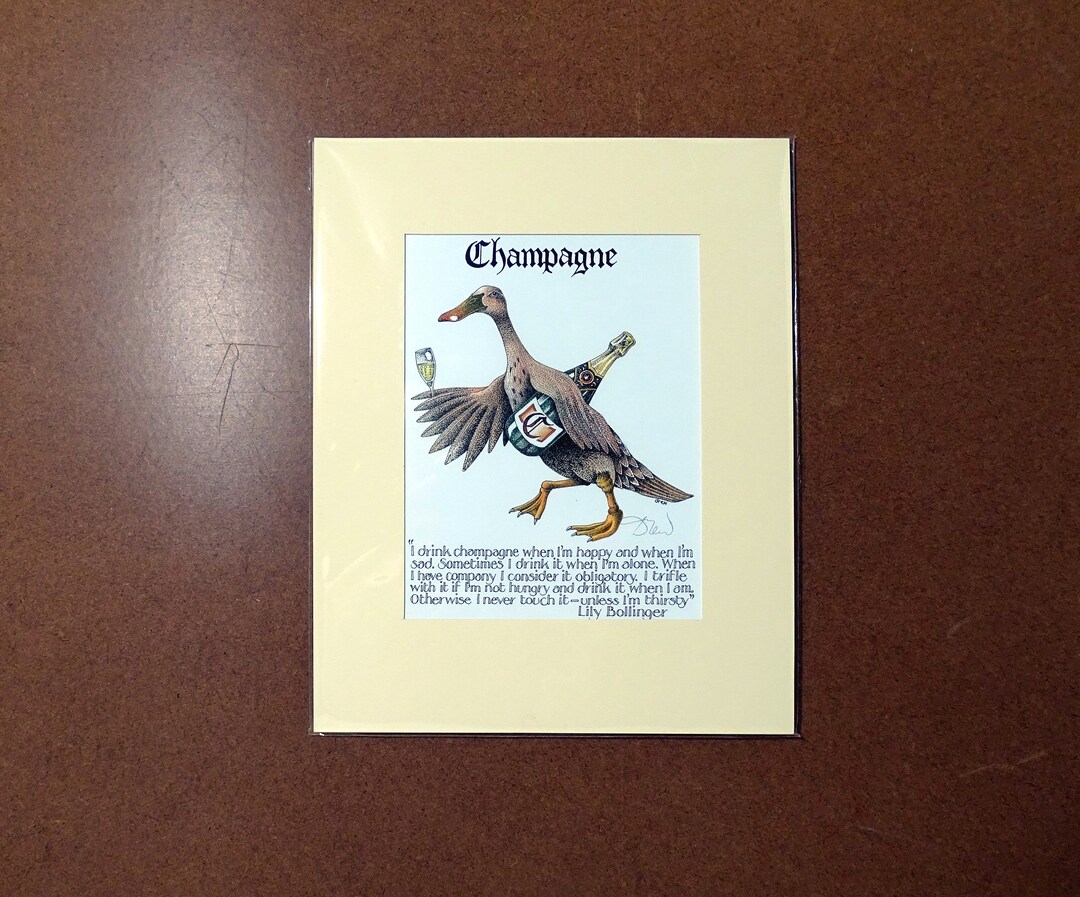 Simon Drew Lily Bollinger Champagne Quote Wine Celebration Gift Wall ...