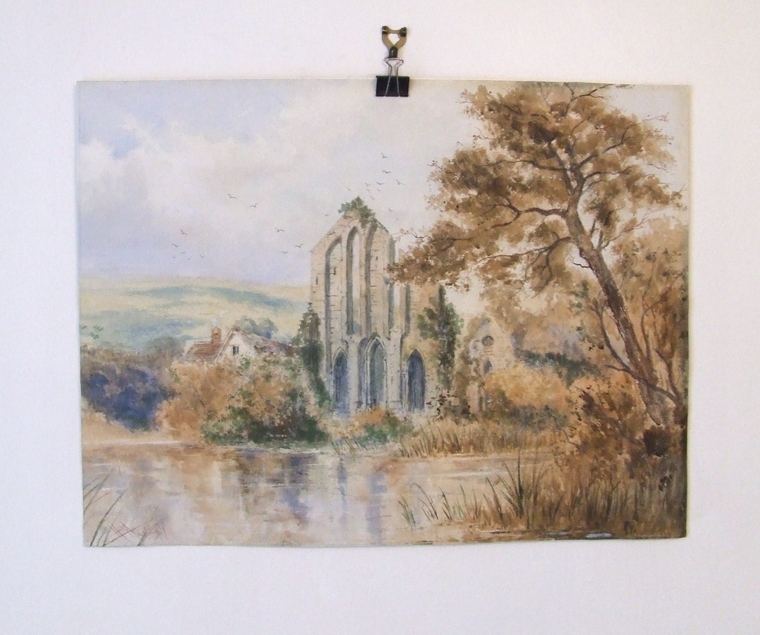 Valle Crucis Abbey Wales Original Fine Art Watercolour Painting H ...
