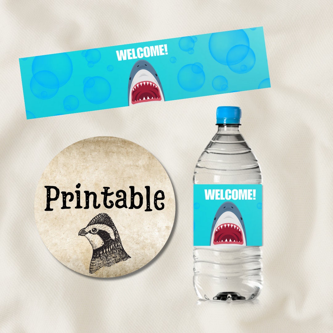 Printable Shark Water Bottle Labels - Etsy