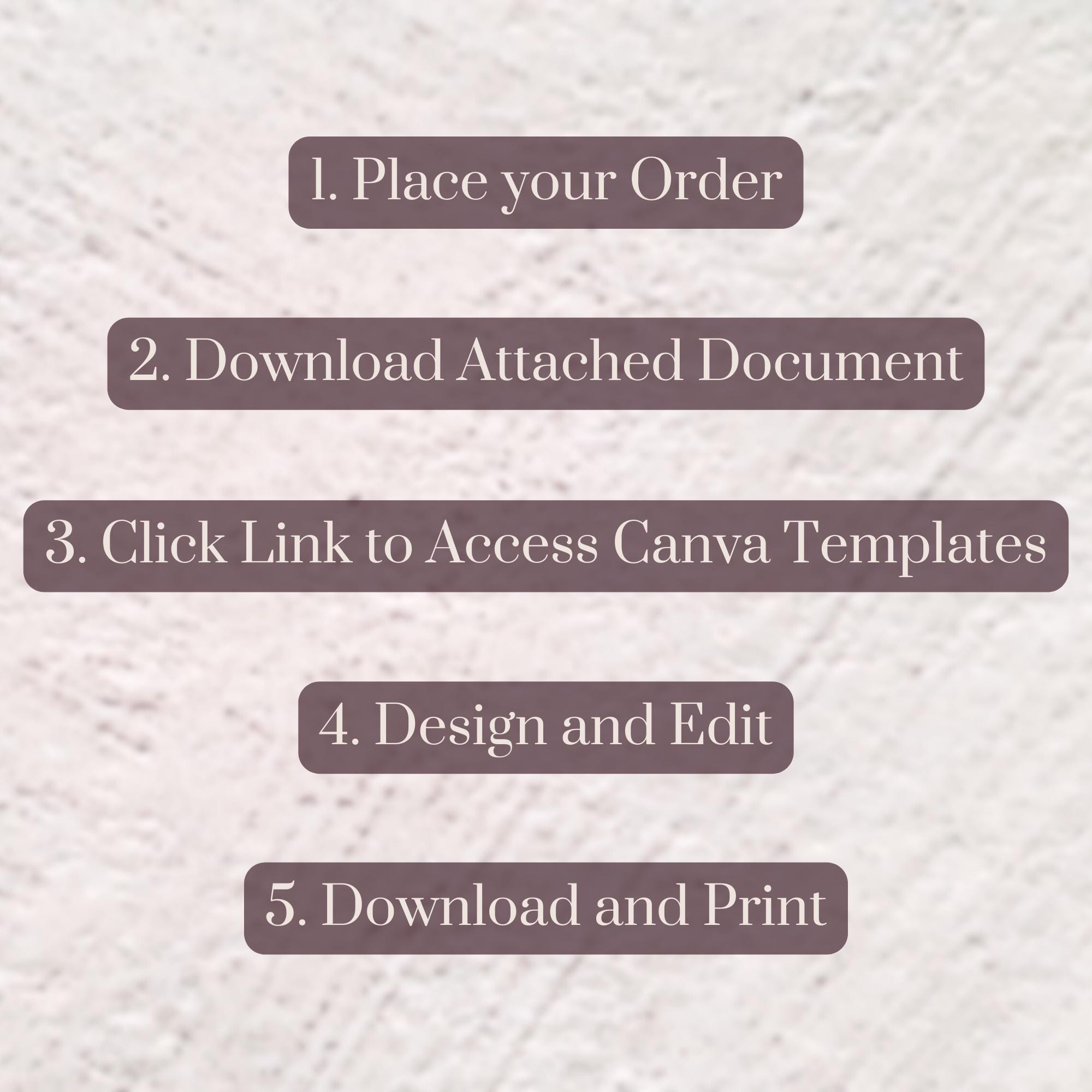 CANVA Rustic Floral Wedding Invitation and Stationery Template Bundle ...