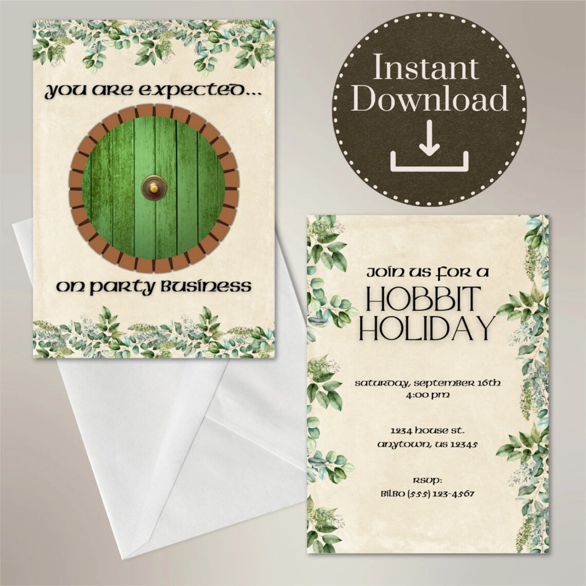 Personalized Hobbit Party Invitation Printable - Etsy