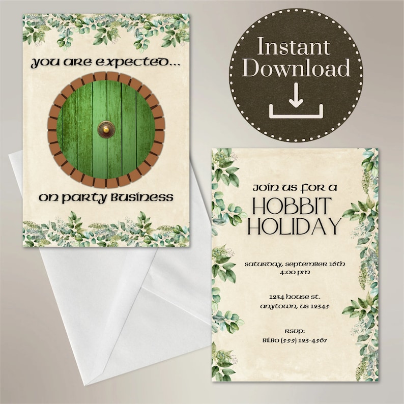 Personalized Hobbit Party Invitation Printable - Etsy