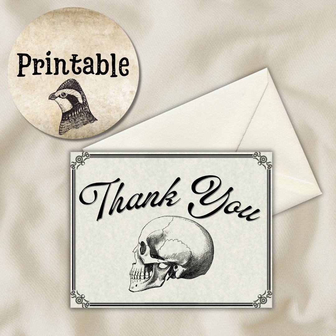 Printable Spooky Thank You Cards - Etsy