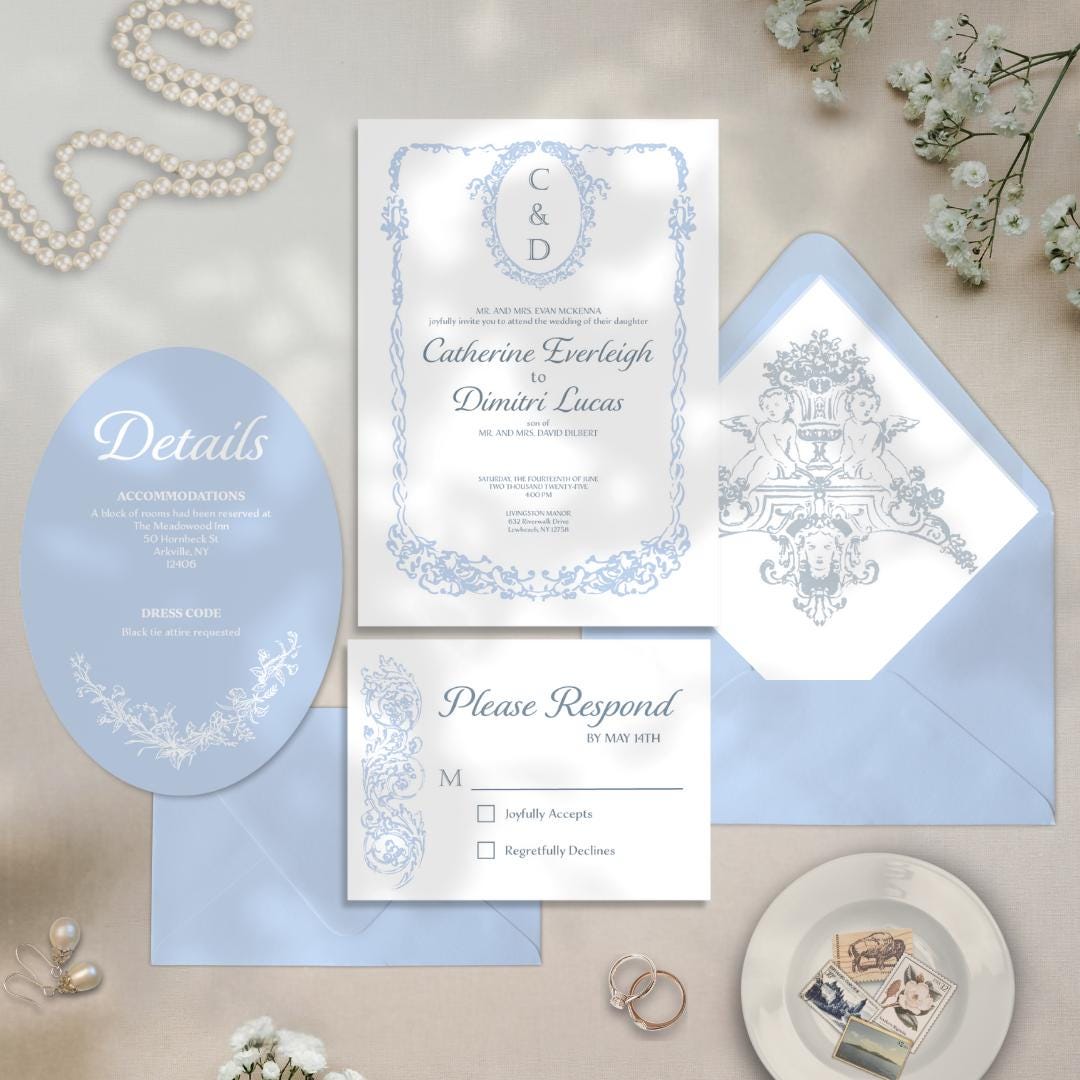 Semi-custom Baroque Elegance Wedding Invitations (10 Pack) - Etsy