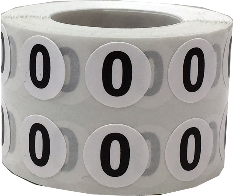 Tiny Number 0 Labels 0.5 Inch Round Number Stickers - Etsy