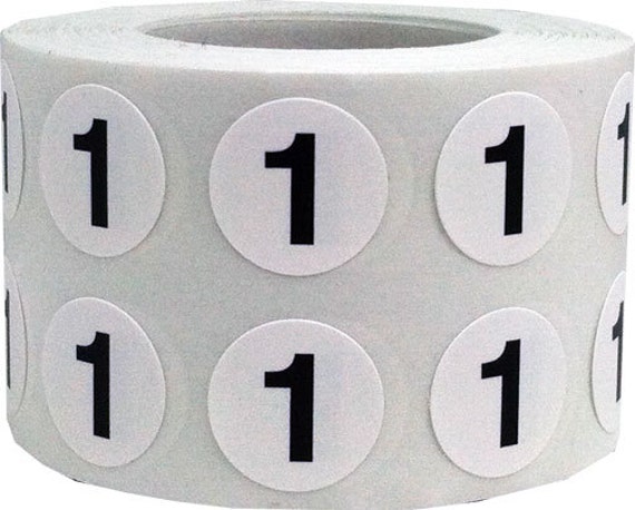 Tiny Number 1 Labels 0.5 Inch Round Number Stickers - Etsy