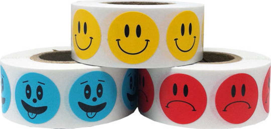 1500 Mood Stickers Happy Face Sad Face Goofy Face Labels - Etsy