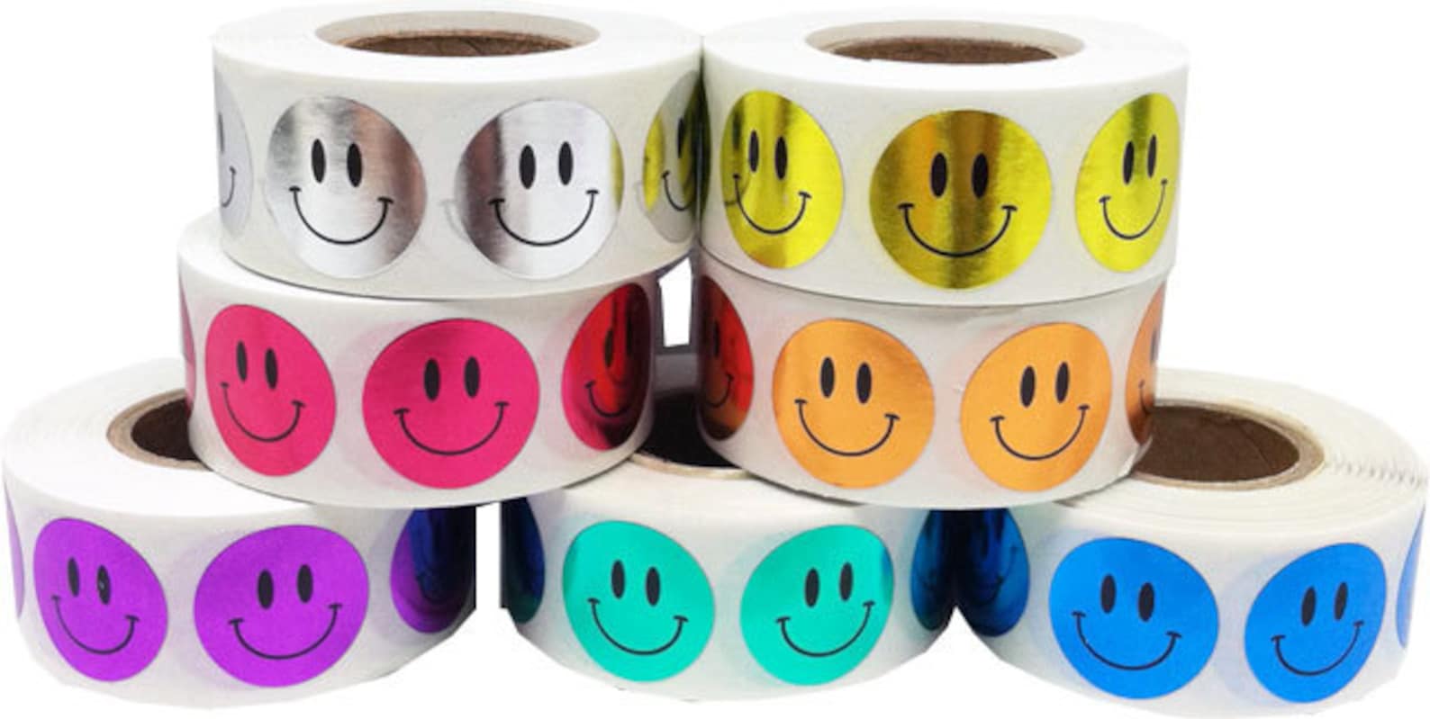 3500 Shiny Metallic Smiley Happy Face Stickers Bulk Pack | Etsy