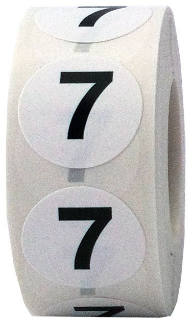 Number 7 Labels 0.75 Inch Round Number Stickers that | Etsy