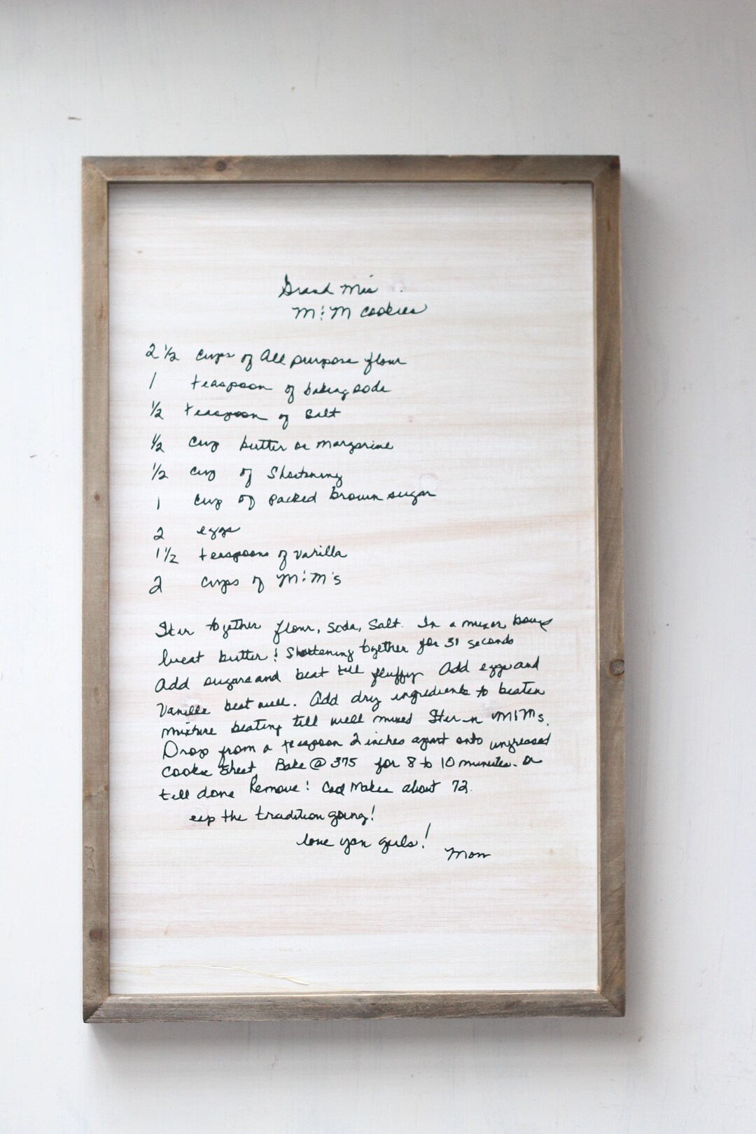 Custom Recipe Sign | Personalized Recipe Decor | Gift for Mom ...