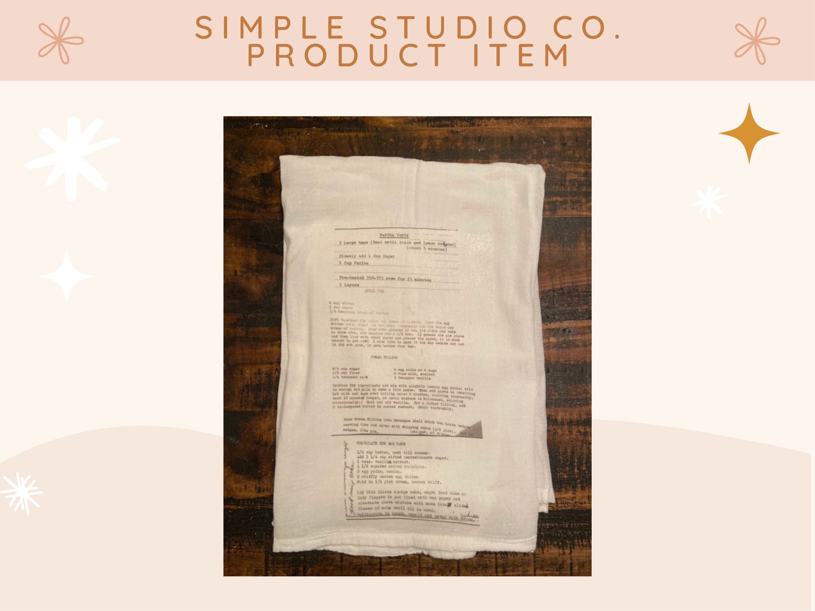 Personalized Kitchen Flour Sack Hand Towel Custom Recipe - Etsy