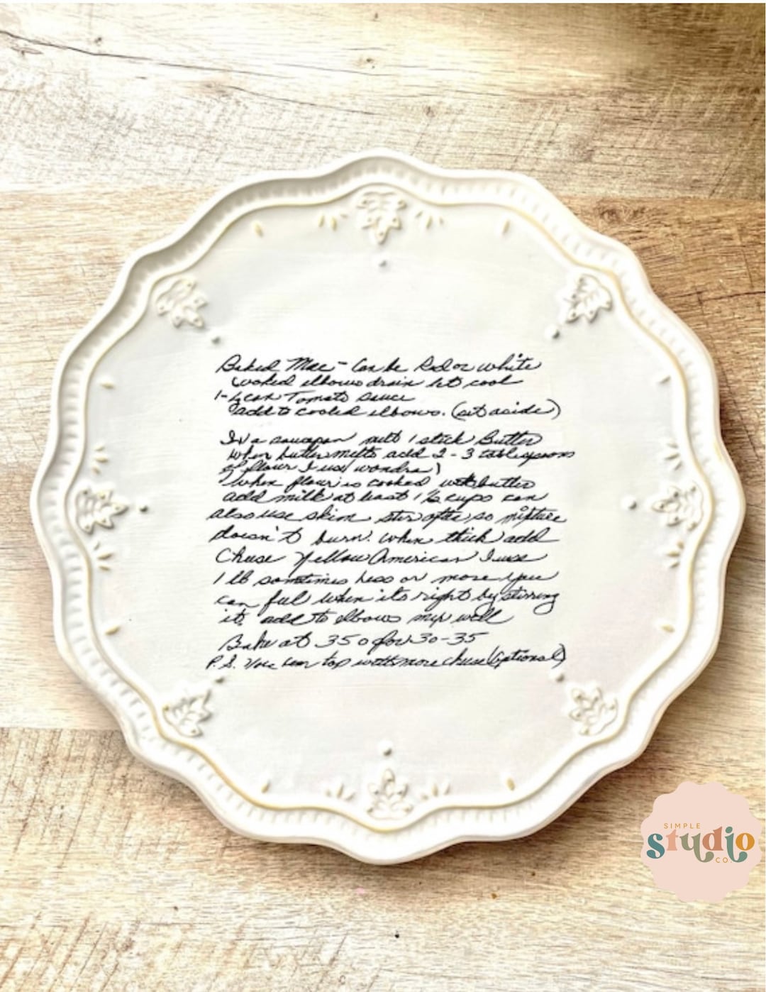 Personalized Recipe Decorative Tray | Handwritten Recipe Plate | Recipe ...