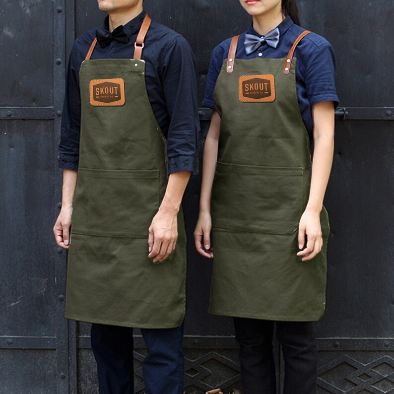 New Dark Green Apron - Etsy