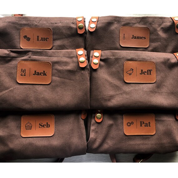 Personalized Full Gray Canvas Apron With Adjustable Leather - Etsy