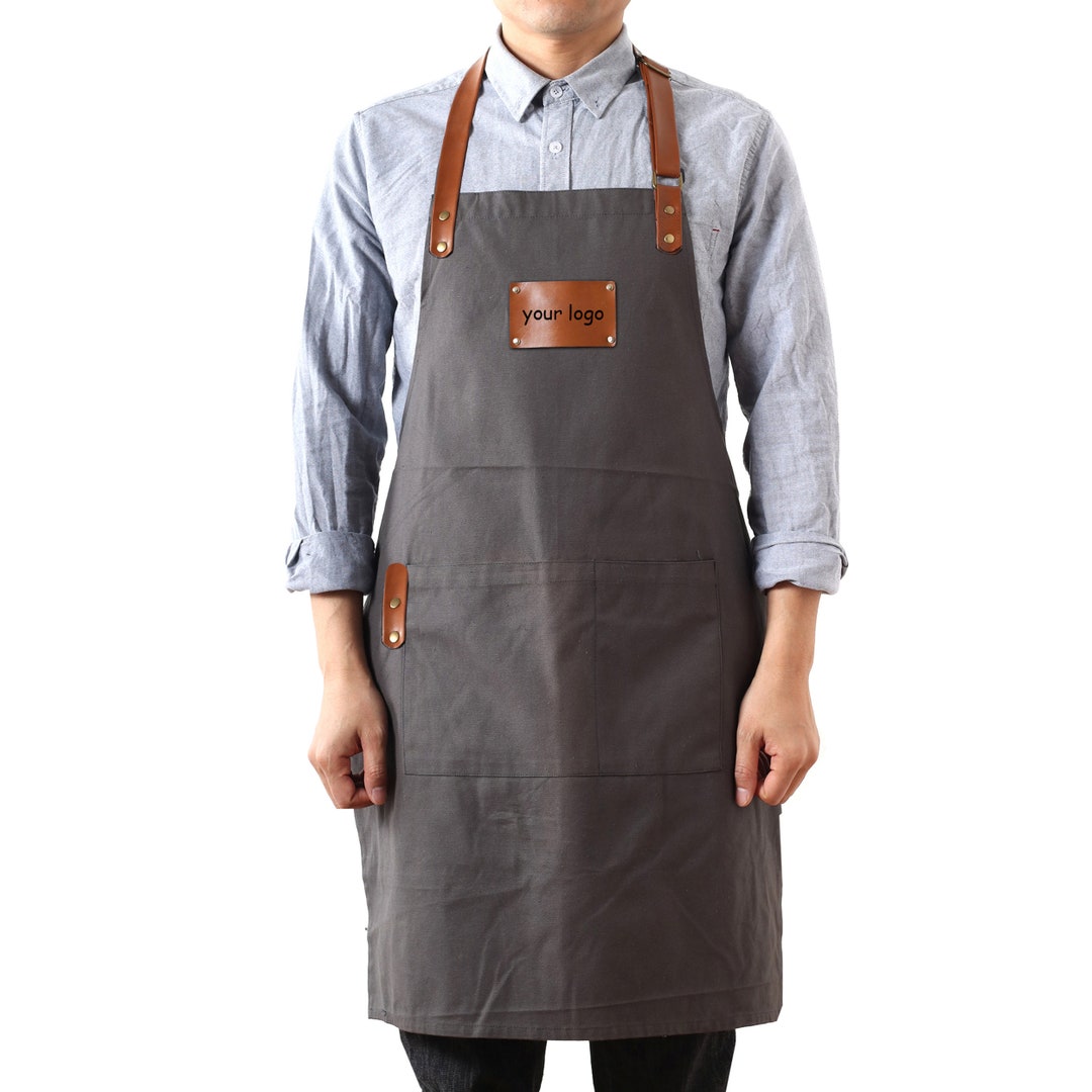 Coffee Shop Restaurant Waiter Apron, Custom Logo, Shoulder Straps Can ...
