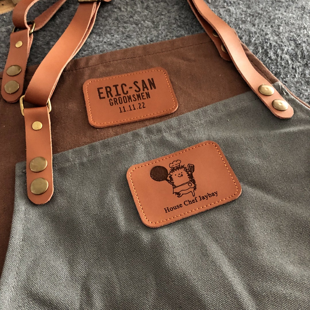 Beige Canvas Apron With Adjustable Leather Straps for Restaurant,bakery ...