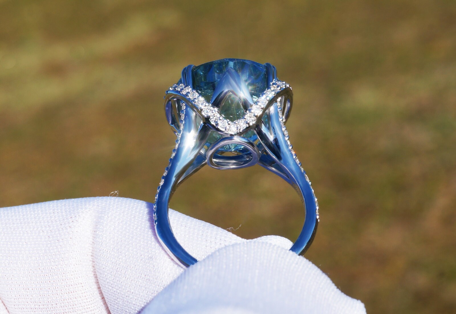 Paraiba Tourmaline Ring 18.15CTW Gold Diamond Blue Natural NO HEAT GIA ...
