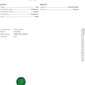 Tsavorite Diamonds Ring 14K REAL Gold Natural 6.62 CTW GIA Certified ...