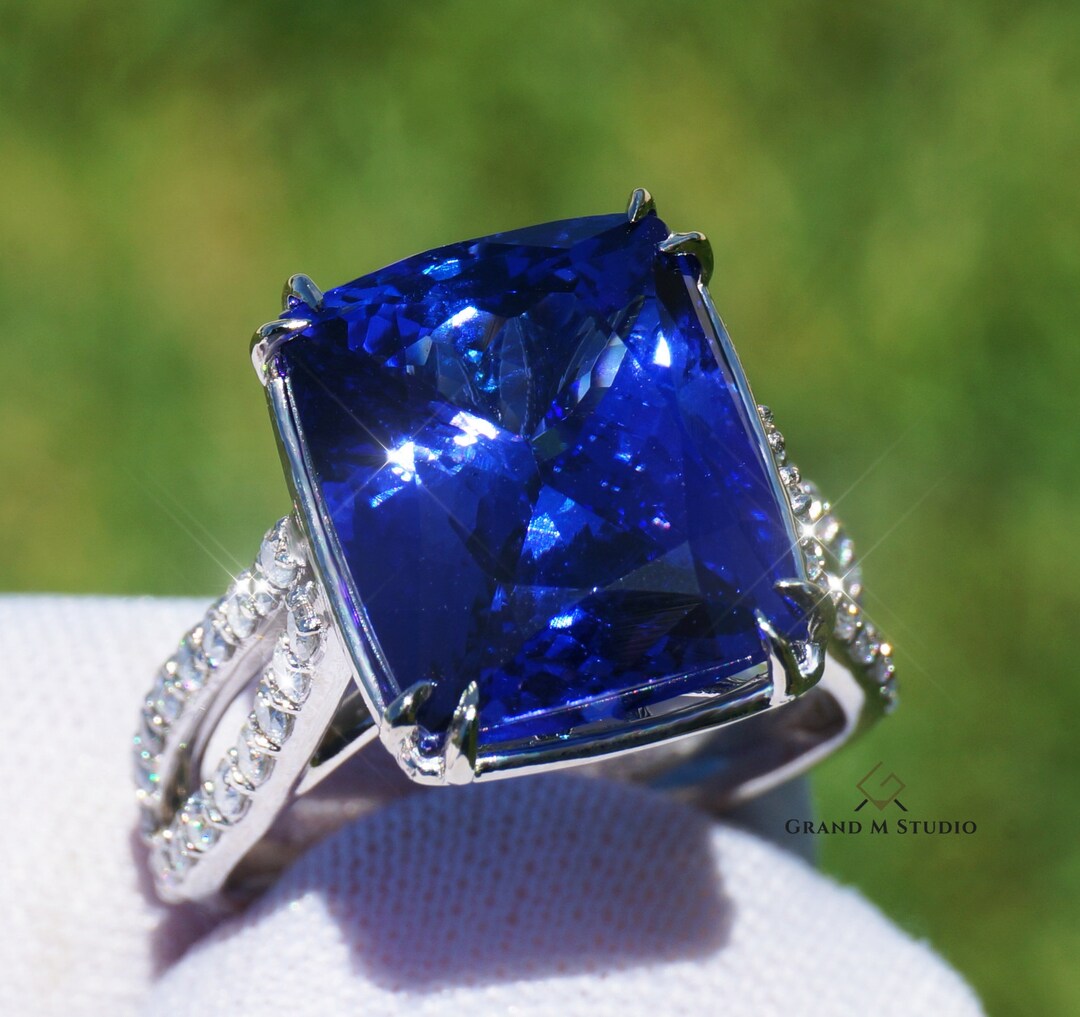 Real Tanzanite Diamond Gold Ring Natural NO HEAT 14k GIA Certified 10 ...