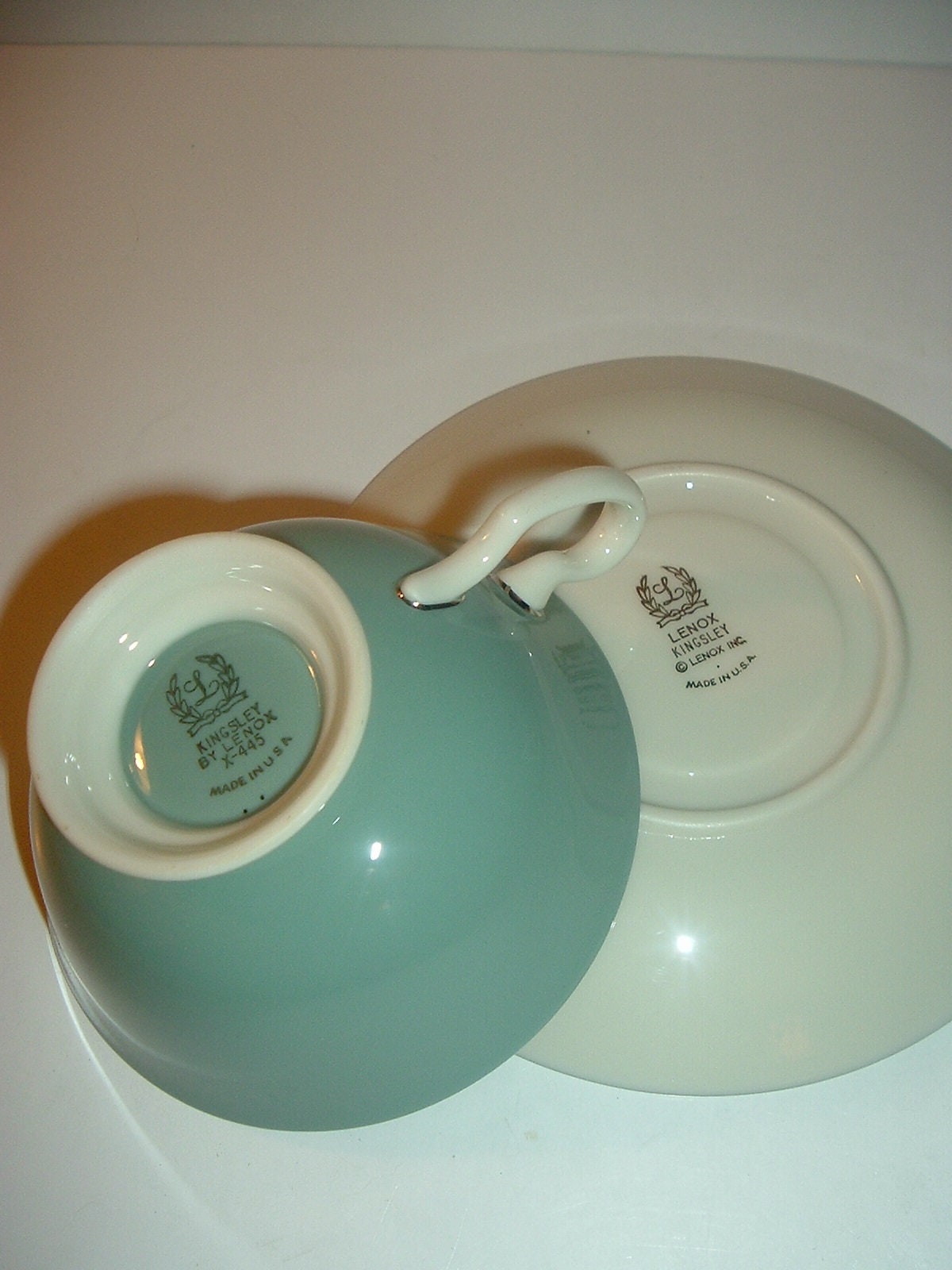 8 Lenox Kingsley Cups and Saucers 16 pieces in all