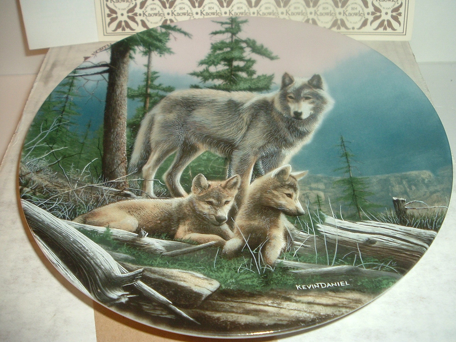 1991 Knowles First Outing Wolf Plate w/ COA and Box