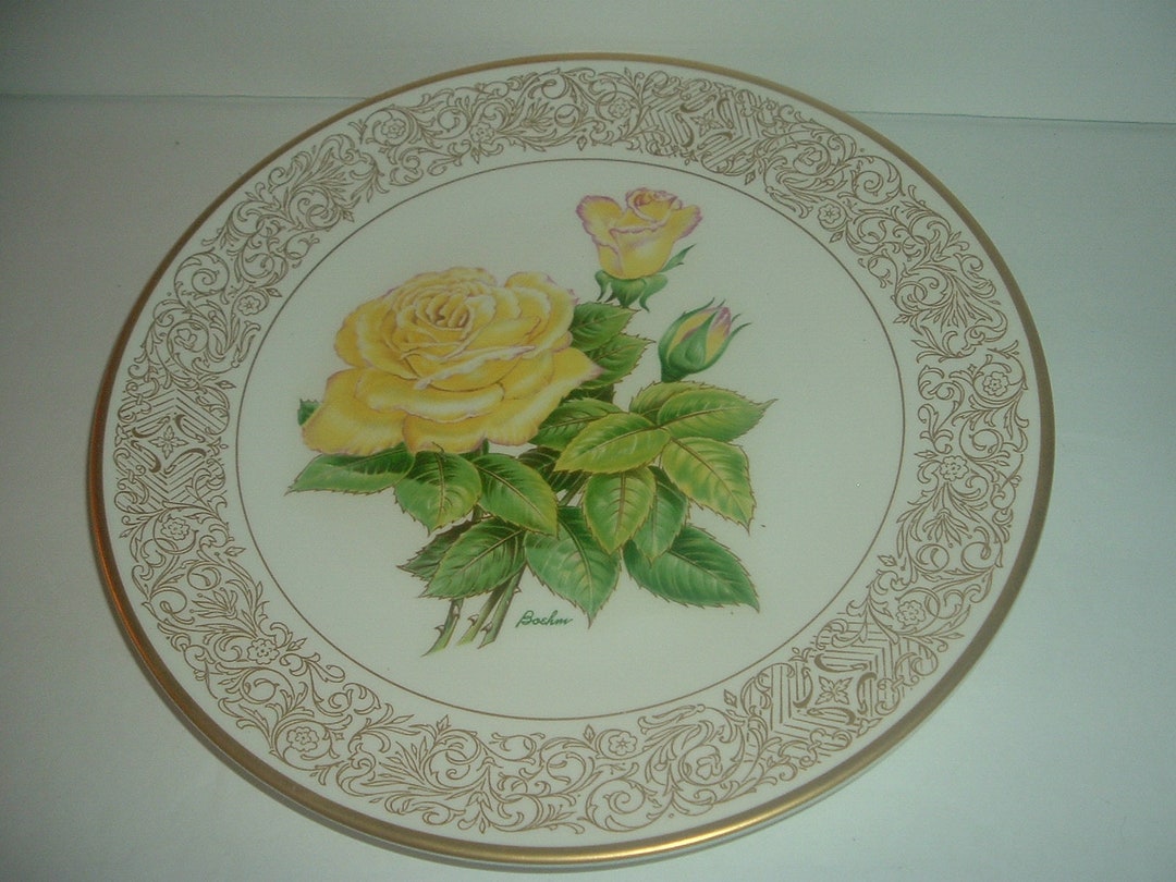 Boehm Peace Rose Collection Plate - Etsy