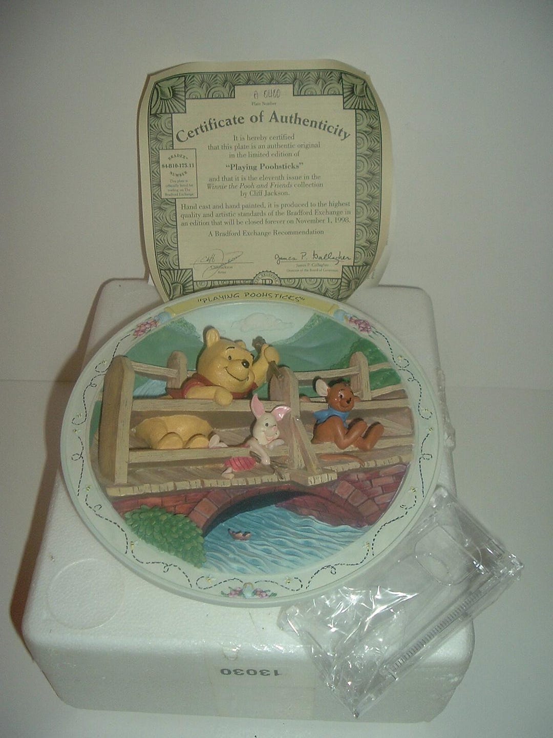 Winnie Pooh Plate Playing Pooh Sticks - Etsy