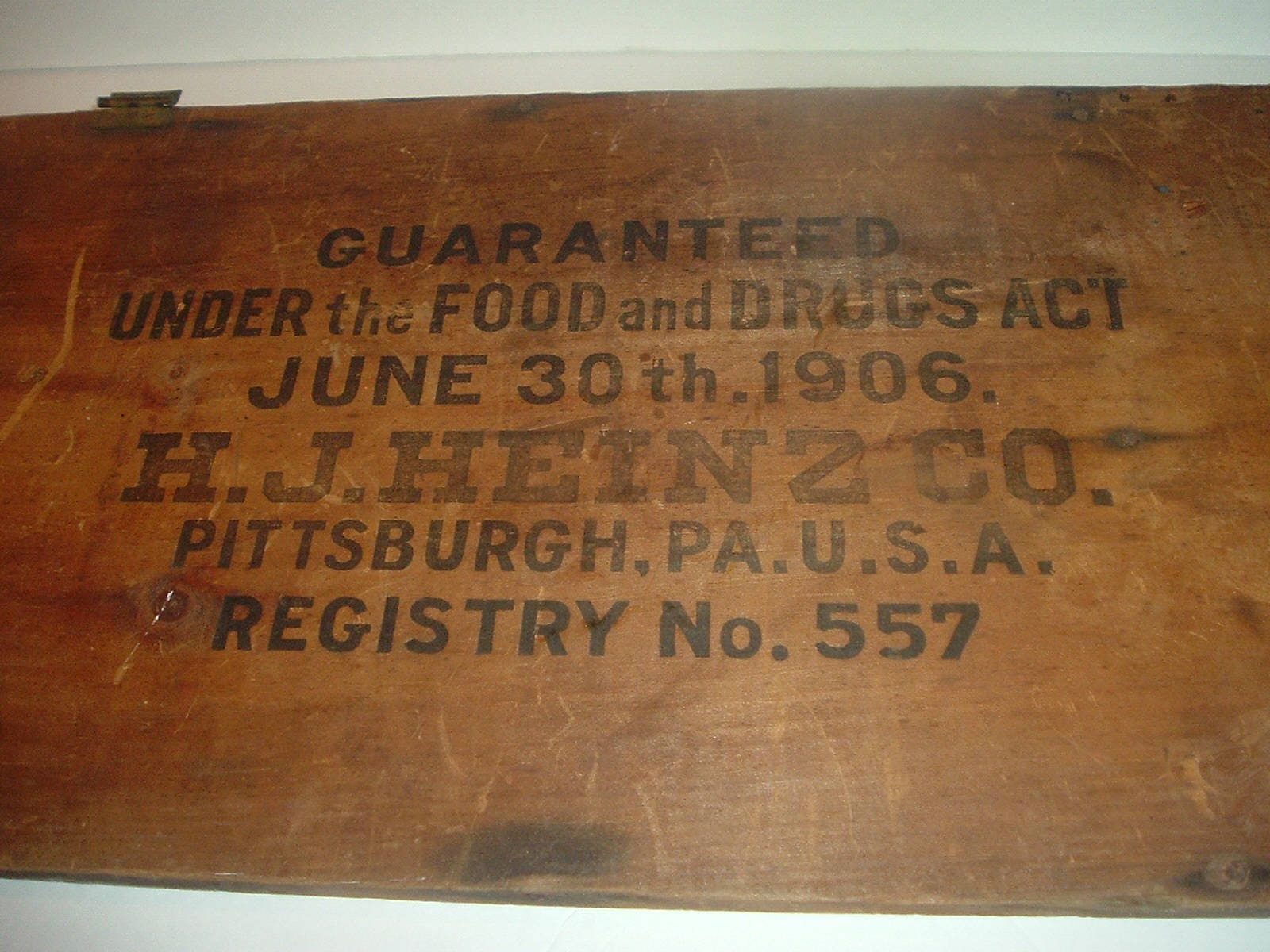 1906 Dated H J Heinz Wooden Crate Panel