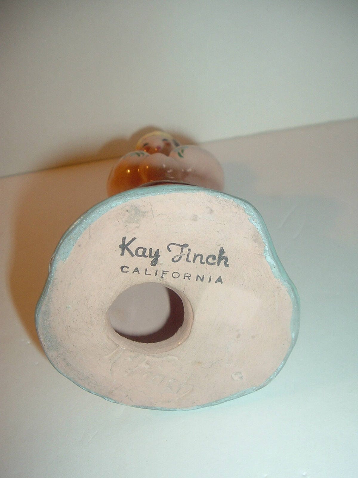 Signed Kay Finch California Pottery Lady Figurine
