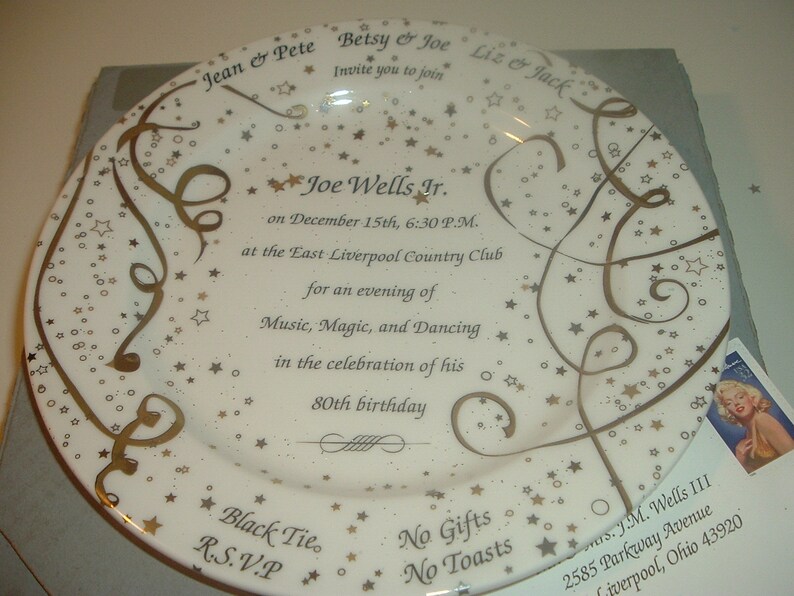 Homer Laughlin Birthday Invitation Plate in Original Box With - Etsy