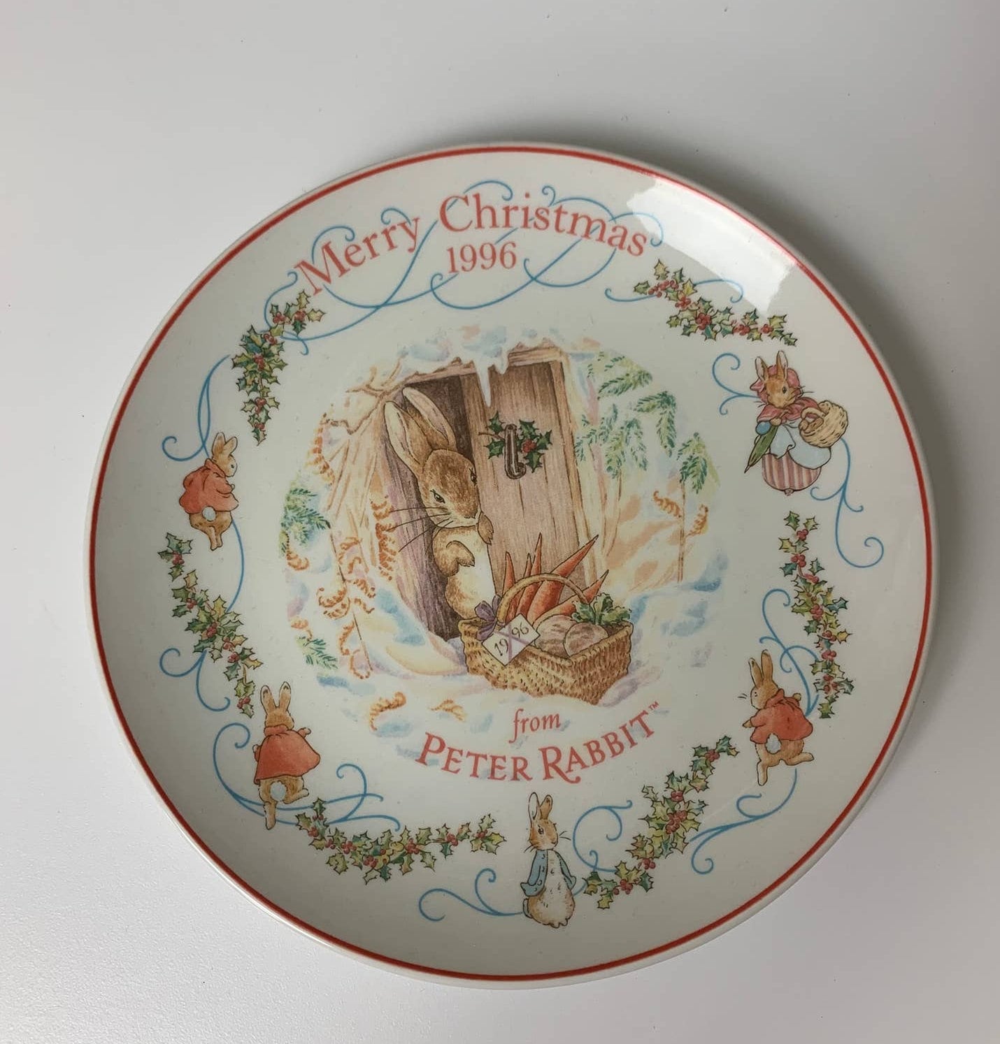 Vintage Plate Peter Rabbit Merry Christmas 1996 Wedgewood Made in ...