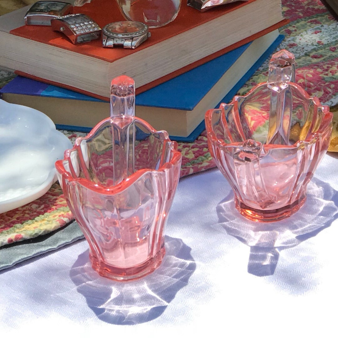 Vintage Pink Blush Depression Glass Pink Blush Sugar and - Etsy