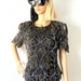 Vintage Beaded Evening Top Embellished Top Flapper Blouse Party Blouse ...
