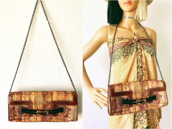 Vintage Designer Purse Chain Strap Purse Rectangle Purse - Etsy
