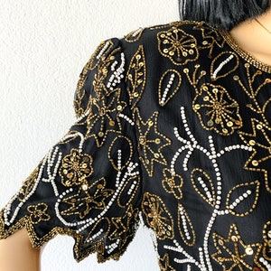 Vintage Beaded Evening Top | Embellished Top | Flapper Blouse | Party ...