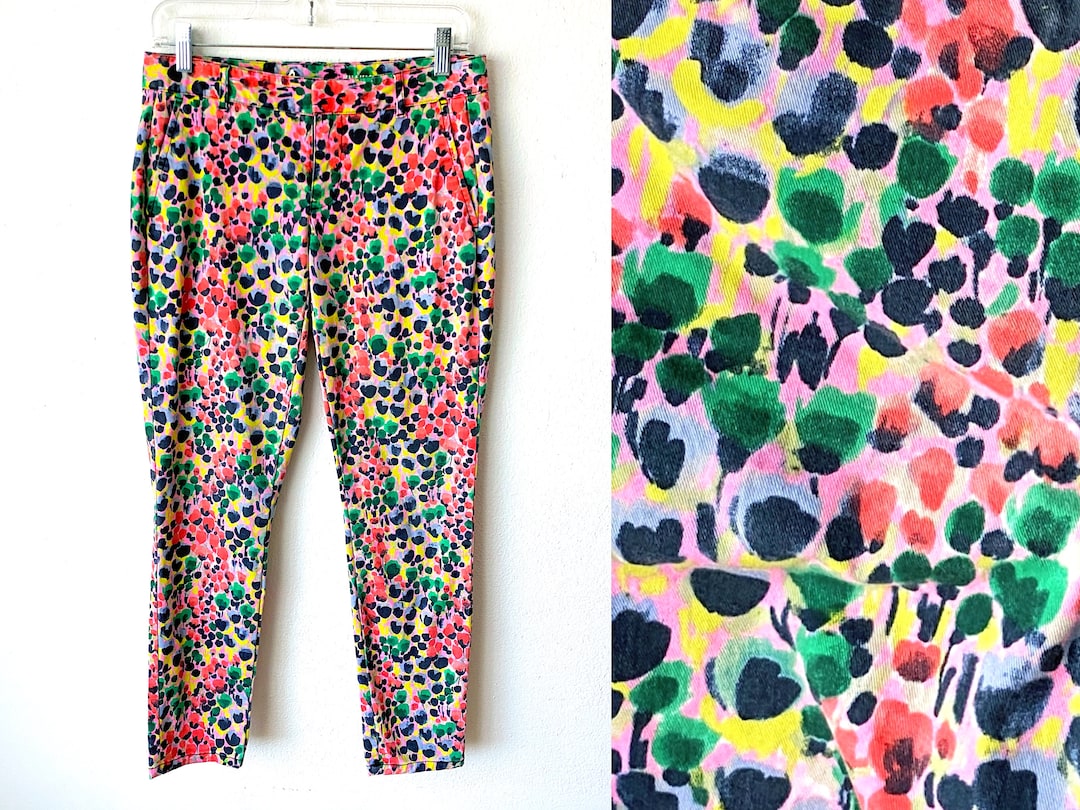 Rainbow Pants Colorful Pants Funky Pants Watercolor Pants GAP SKINNY ...