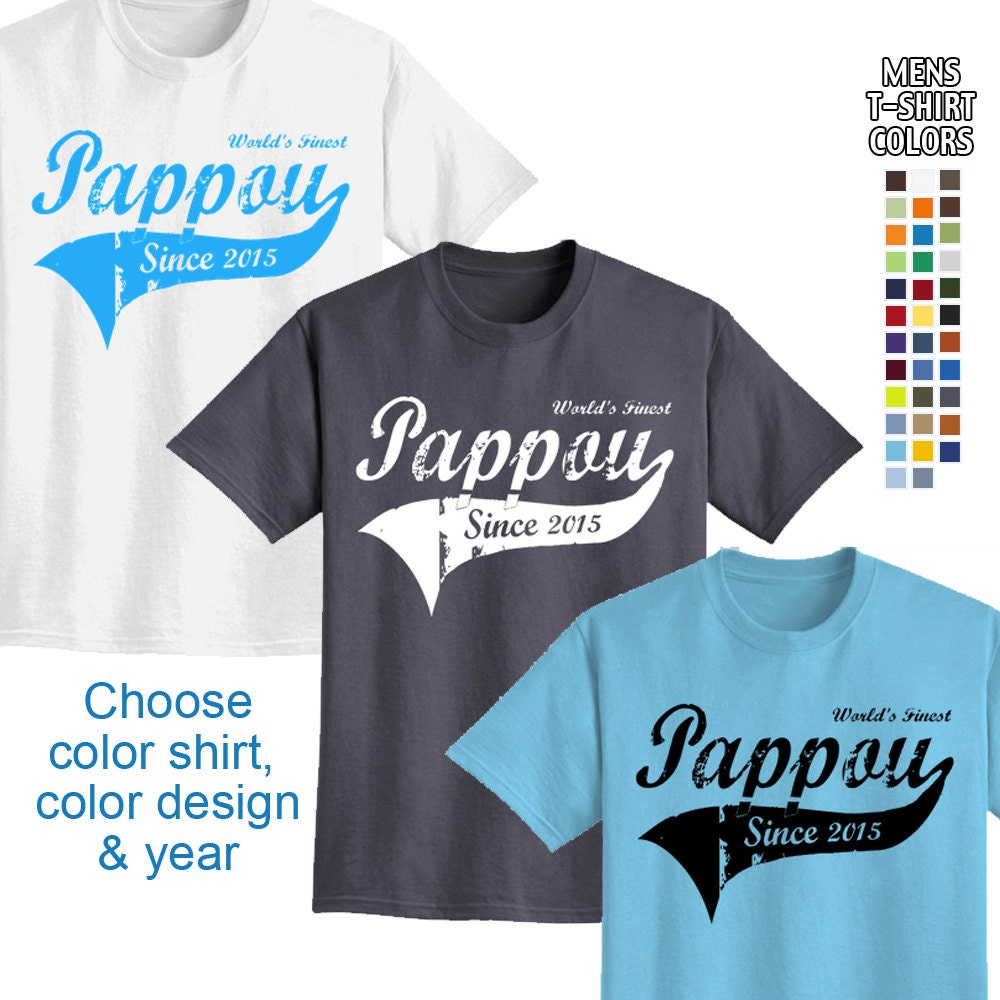 World's Finest Pappou - Personalized W/ Year - Men's T-shirt Great Gift ...
